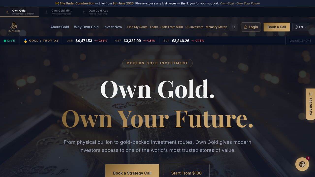 Own Gold — Global Gold Investment Platform